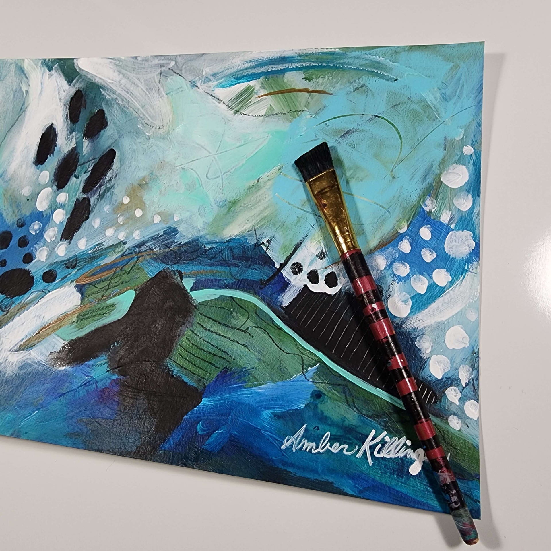 Reflective Distortions 2 - Original Abstract Art Painting 9x12 Paper ...